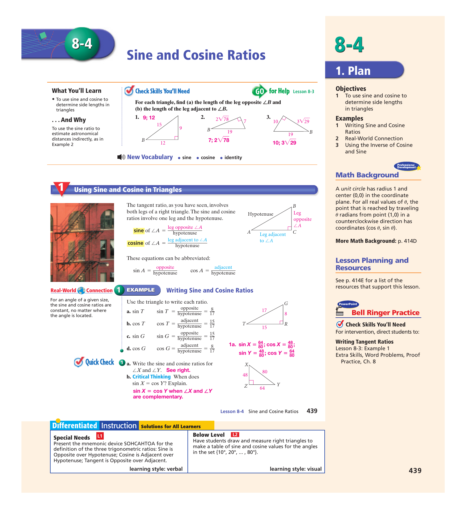 Practice 8 4 Sine and Cosine Ratios Worksheet Answers - Karla-has-George Practice 8 4 Sine and Cosine Ratios Worksheet Answers - Karla-has-George
